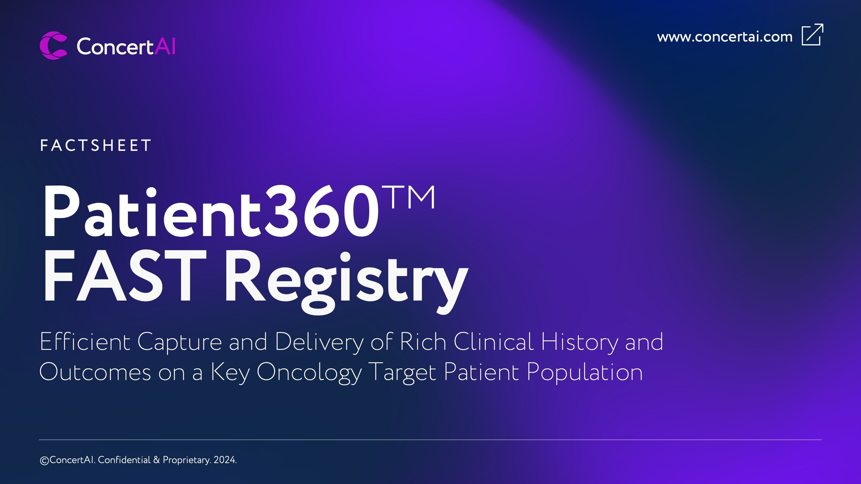 Patient360 FAST Registry Factsheet | ConcertAI
